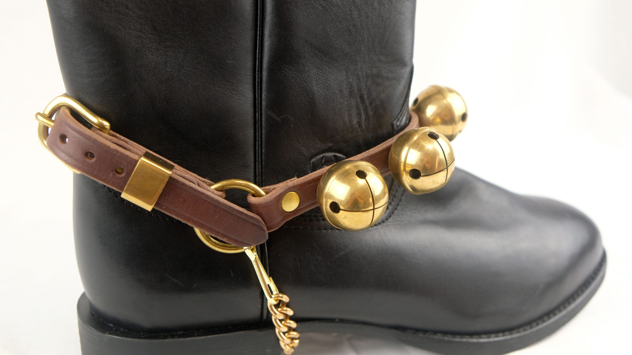 Solid Brass Leather Boot Bells In Brown, Black Or Red Made By Amish ...
