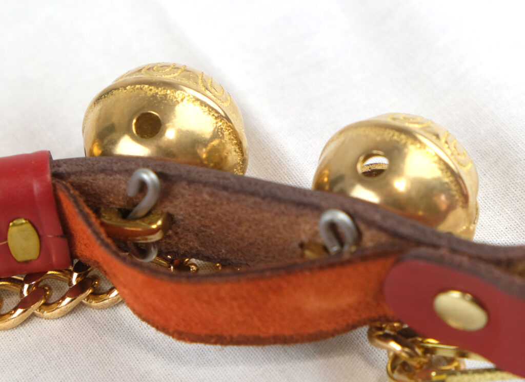 Boot Bell Set With Yellow Cast Brass Sleigh Bells And Black, Brown Or ...