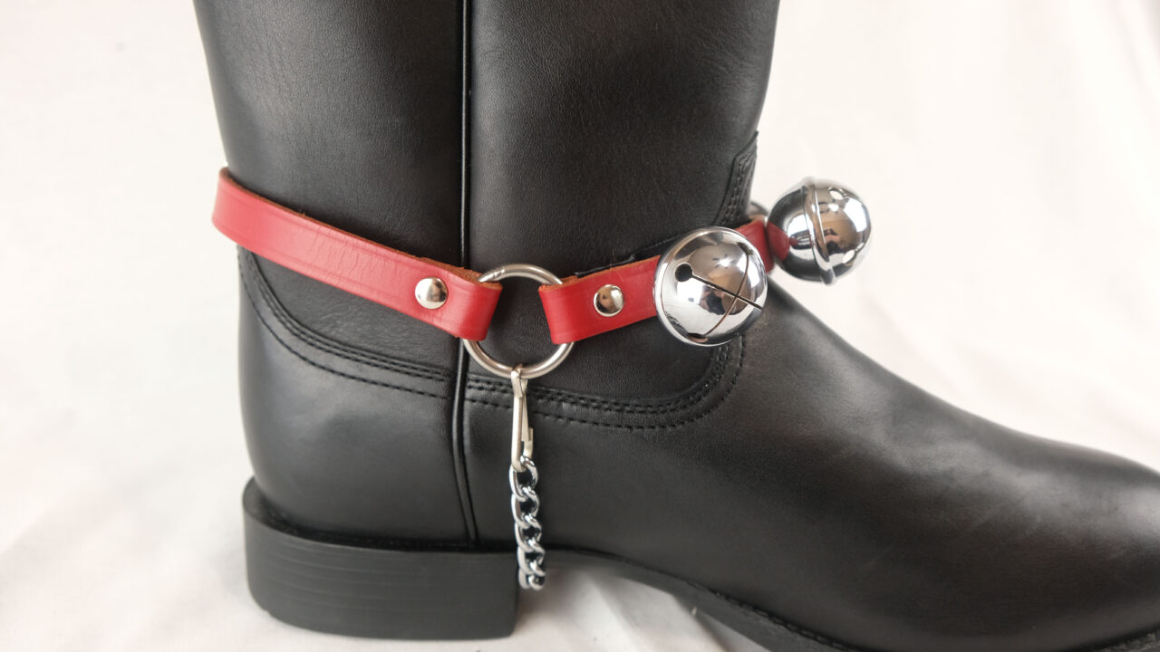 Smooth Nickel Plated Leather Boot Bells In Red, Brown And Black Made By ...